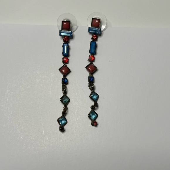 Vintage | Jewelry | Vintage Sorrelli Style Red Coral And Blue Geometric ...
